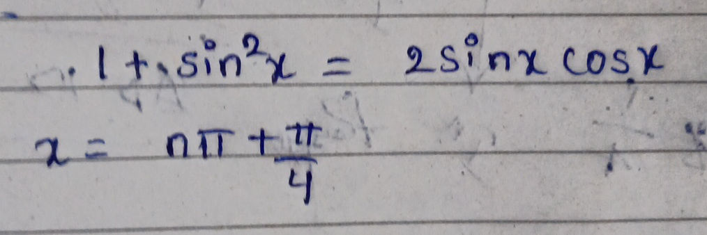 Solving Trigonometric Equation: 1 + sin^2(x) | StudyX