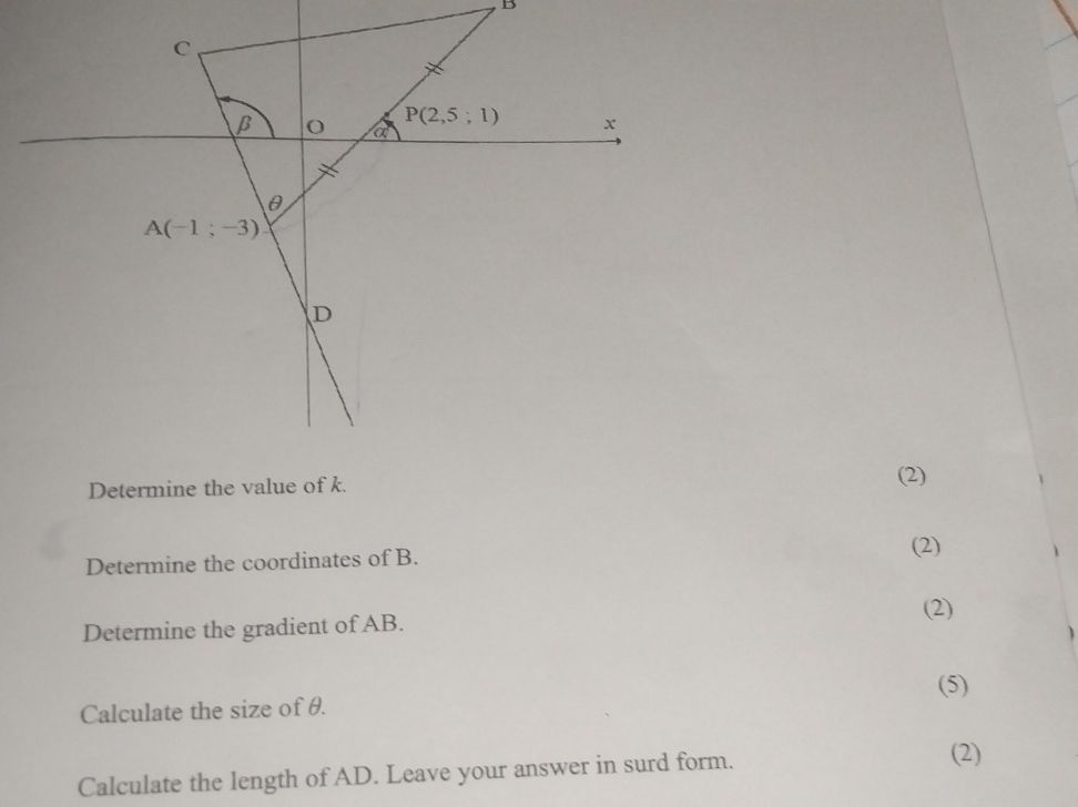 Determine the value of k. Determine the | StudyX