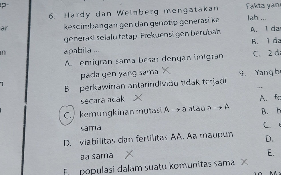 6. Hardy dan Weinberg mengatakan | StudyX