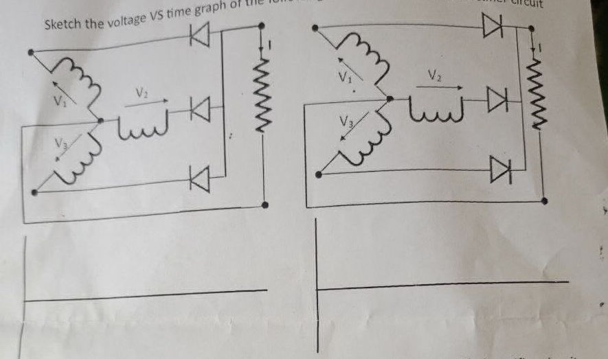 Sketch the voltage VS time graph of the | StudyX