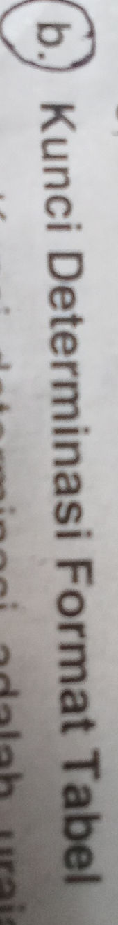 Kunci Determinasi Format Tabel | StudyX