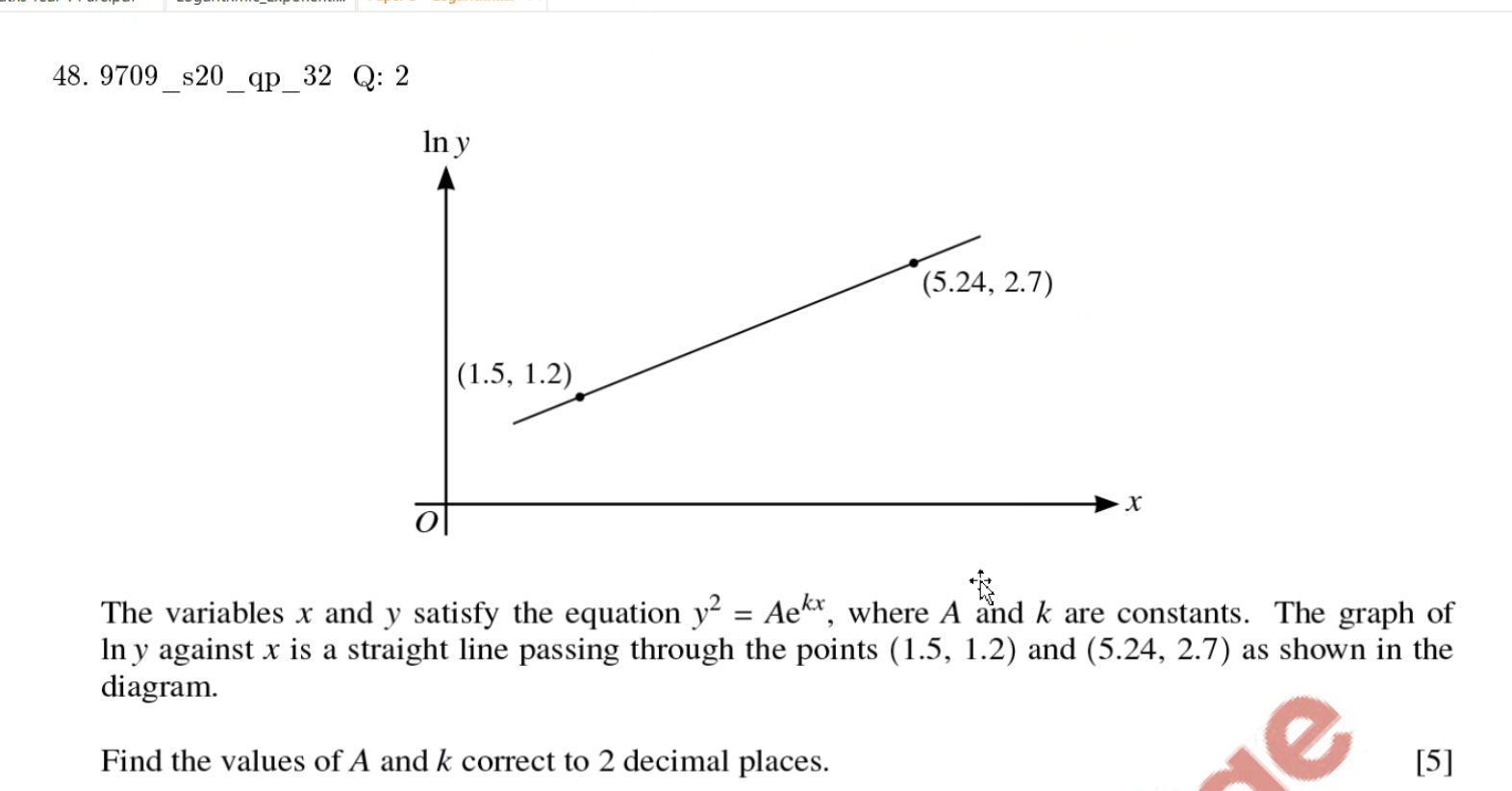 The variables *x* and *y* satisfy the | StudyX