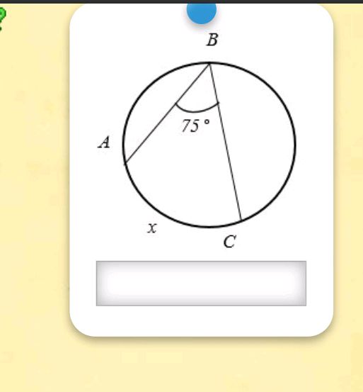 The image shows a circle with points A, B, | StudyX