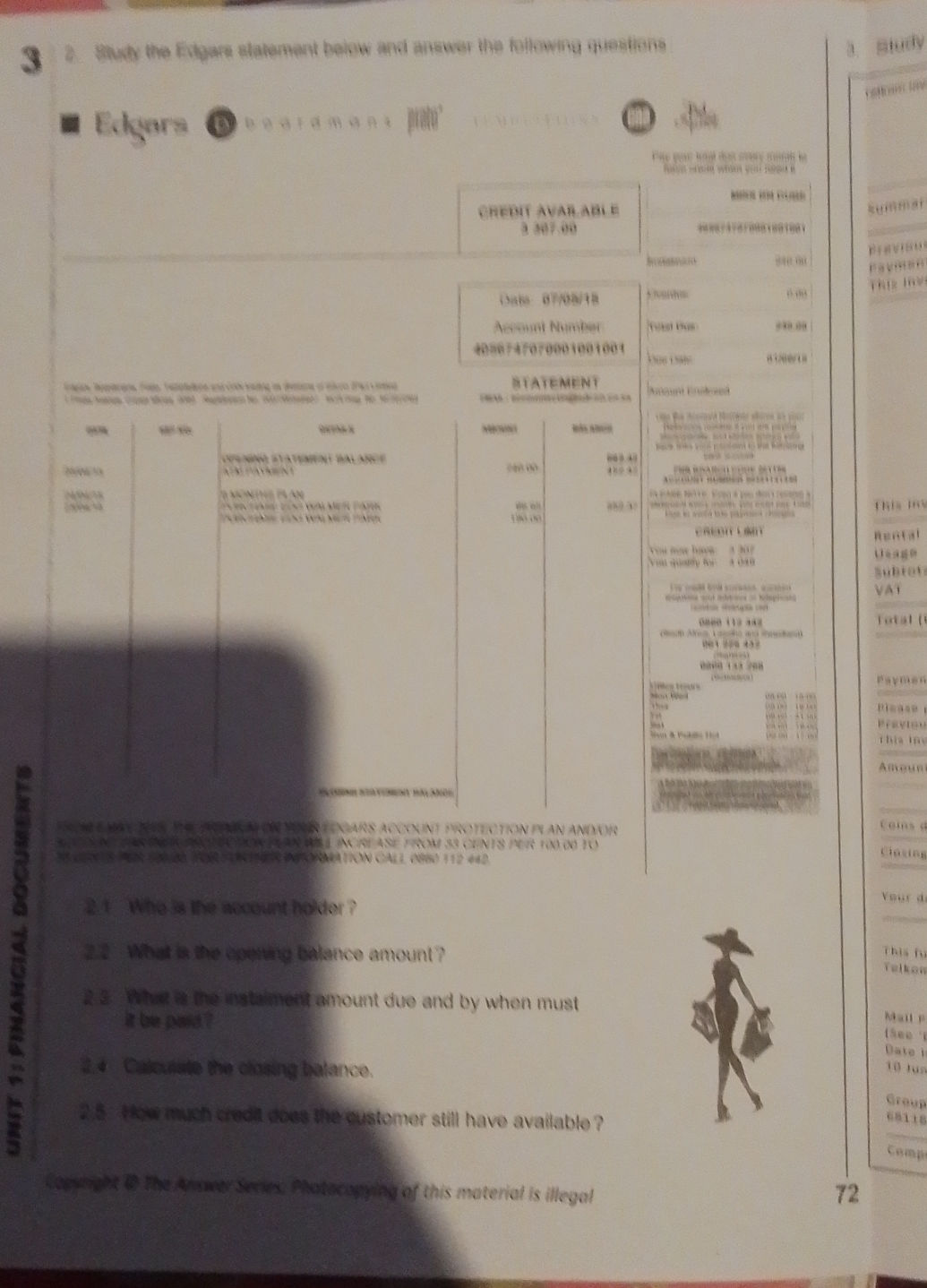 3. Study the Edgars statement below and | StudyX