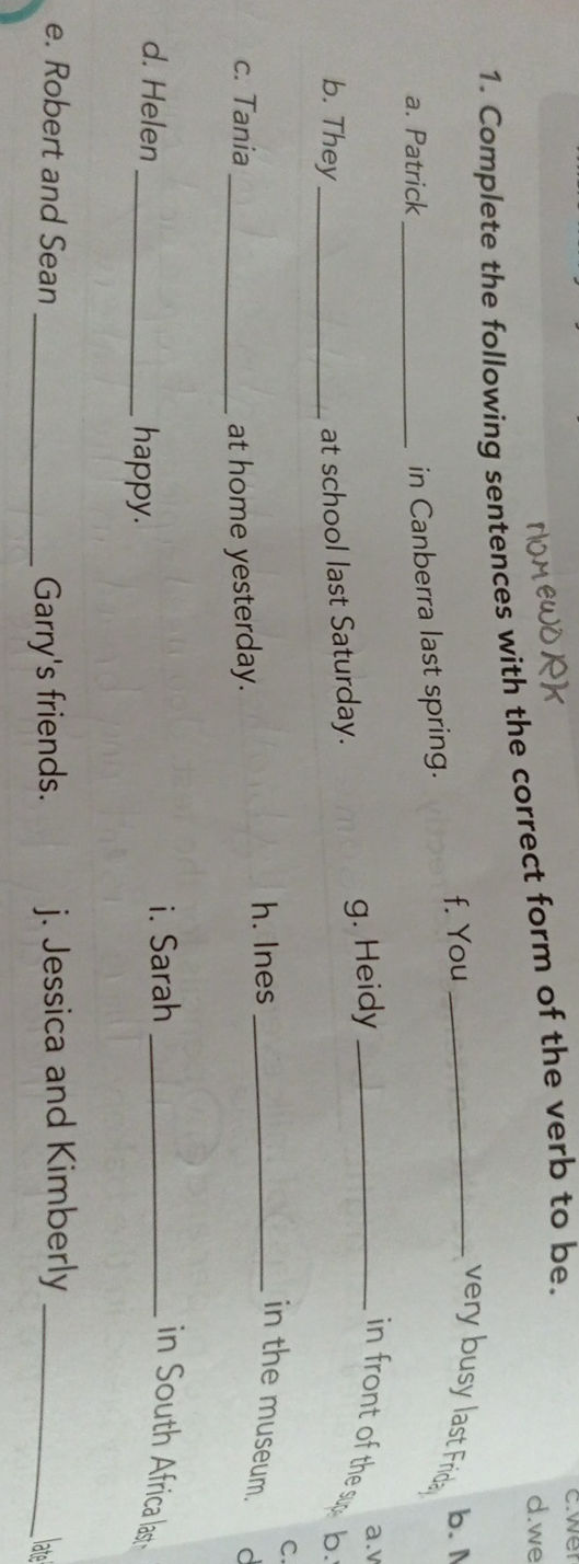 1. Complete the following sentences with the | StudyX