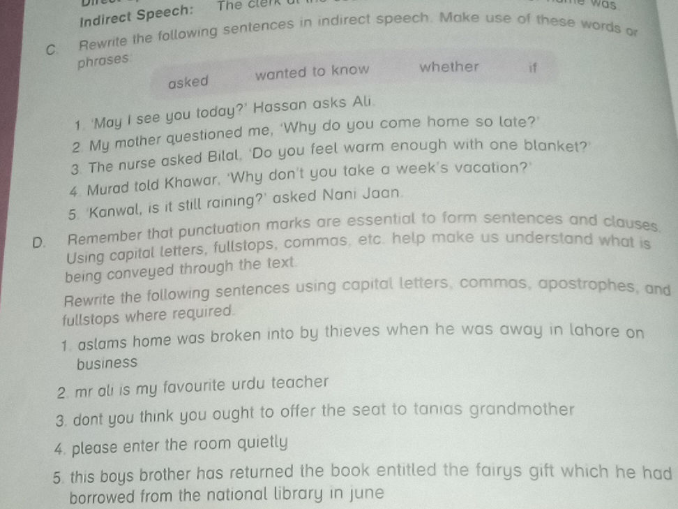 C. Rewrite the following sentences in | StudyX