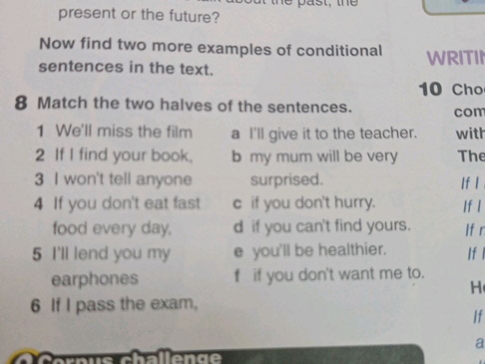 8 Match the two halves of the sentences. 1 | StudyX