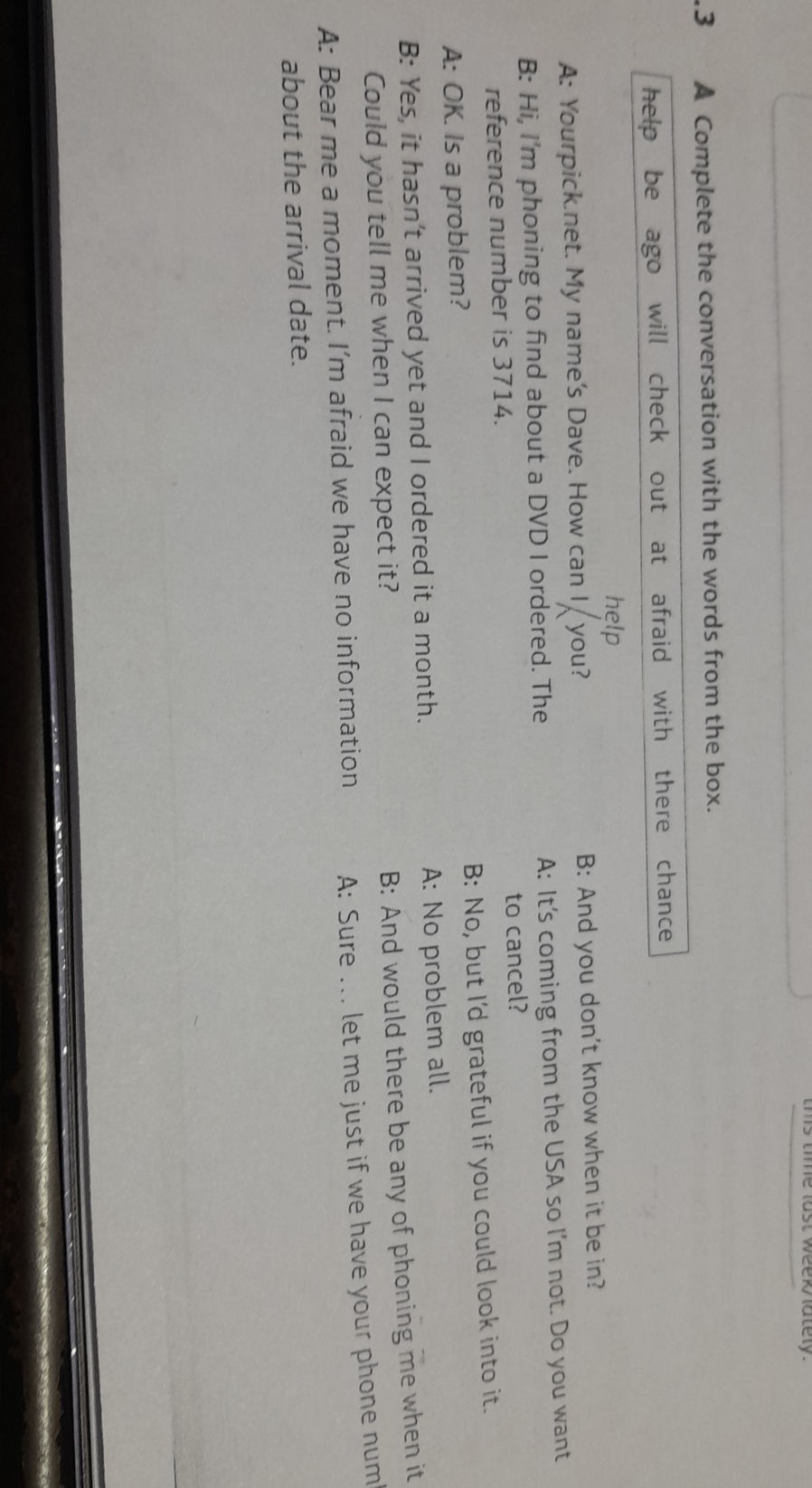 A Complete the conversation with the words | StudyX