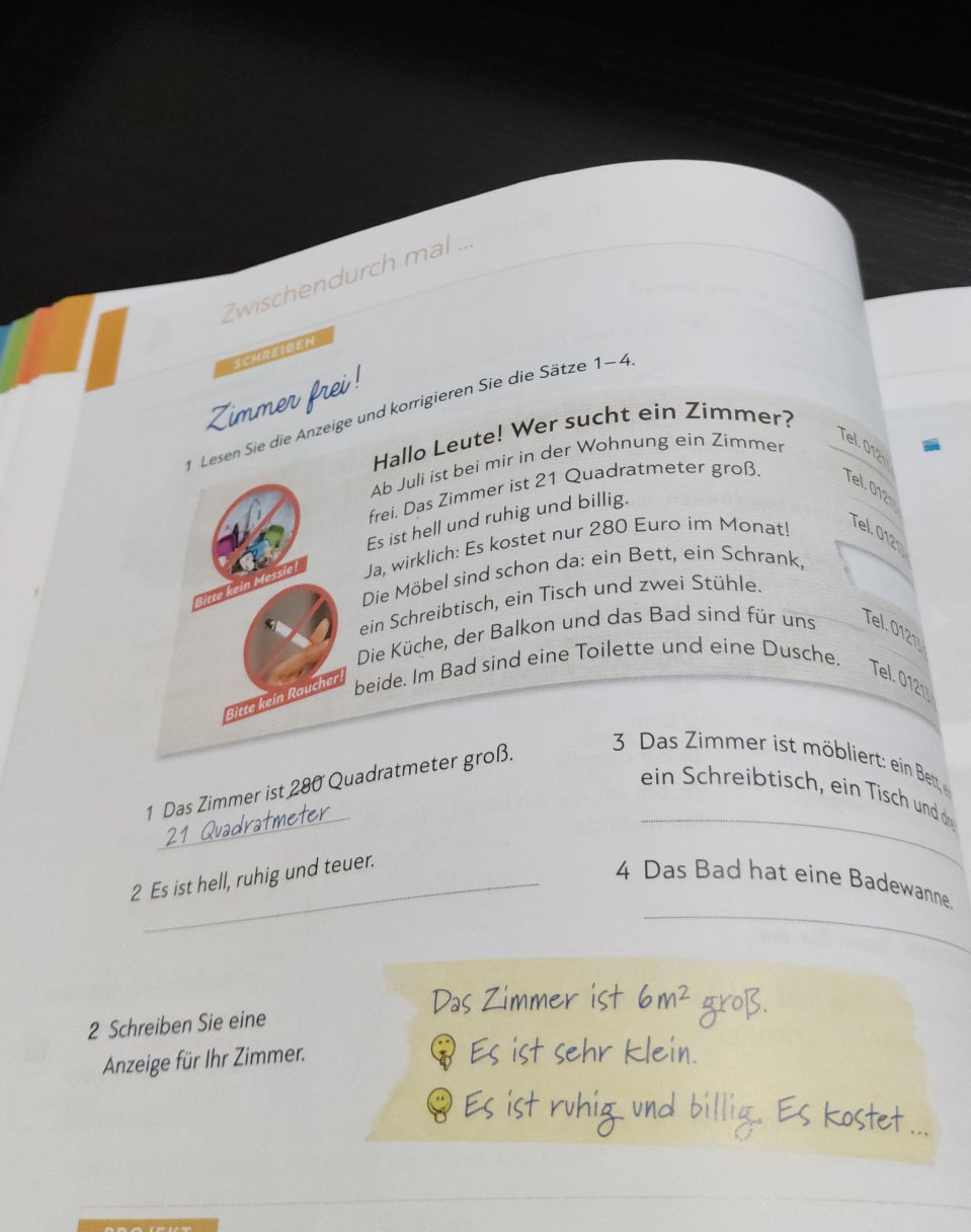 1 Lesen Sie die Anzeige und korrigieren Sie | StudyX