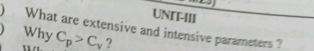 What are extensive and intensive parameters | StudyX