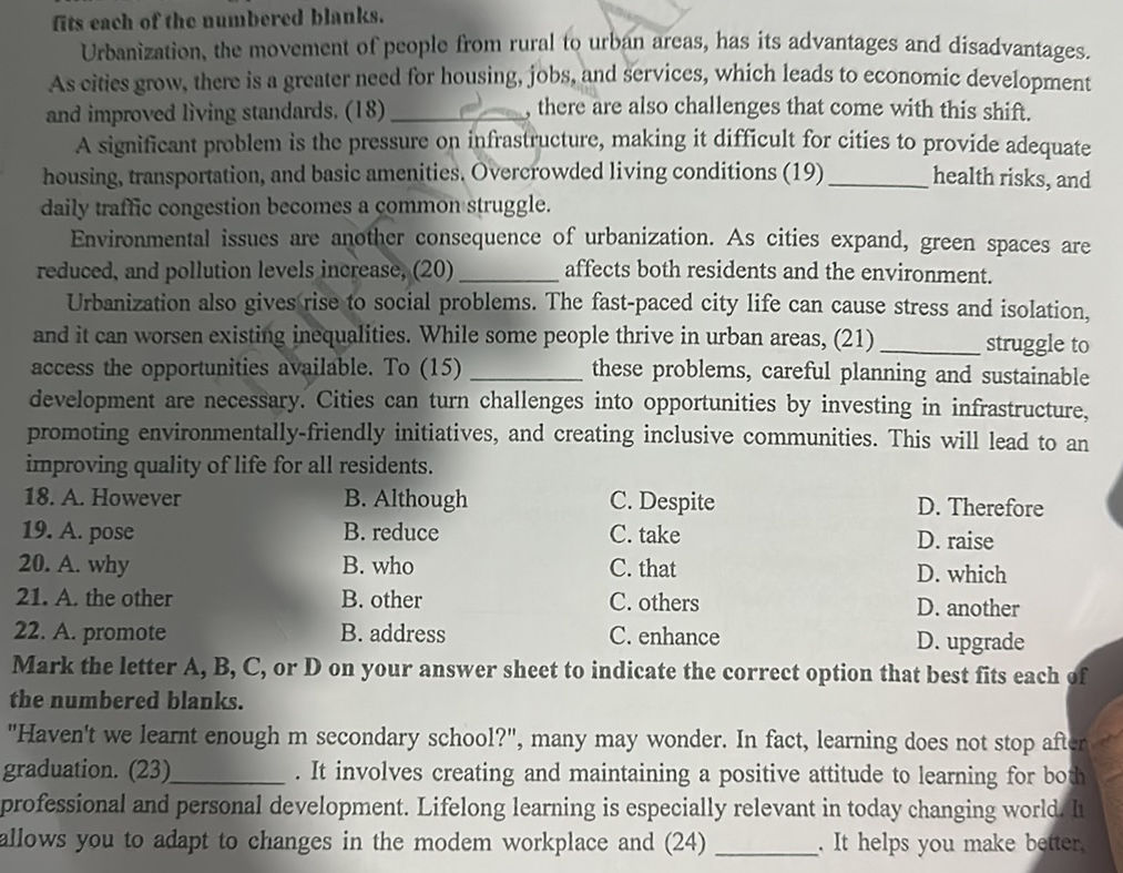 Urbanization, the movement of people from | StudyX