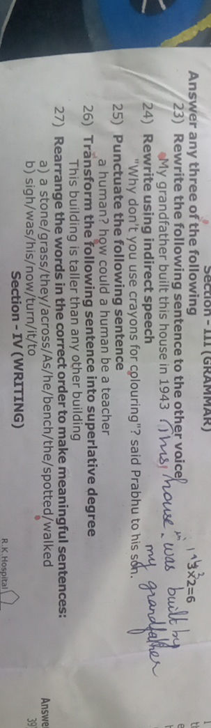 Answer any three of the following 23) | StudyX