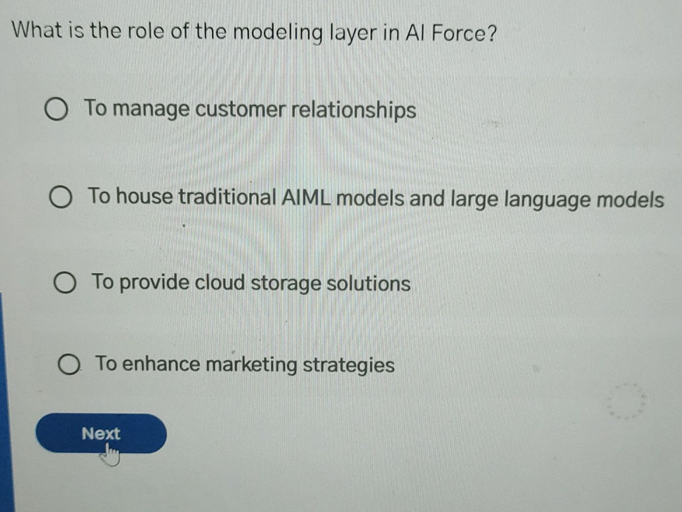 What is the role of the modeling layer in AI | StudyX