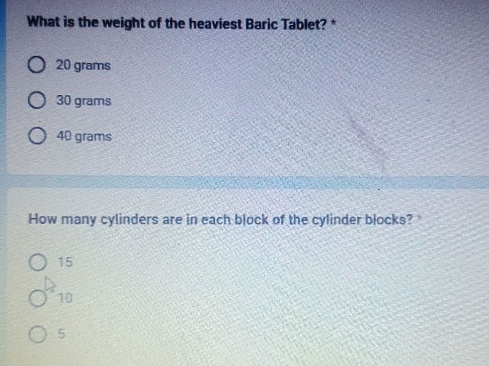 What is the weight of the heaviest Baric | StudyX