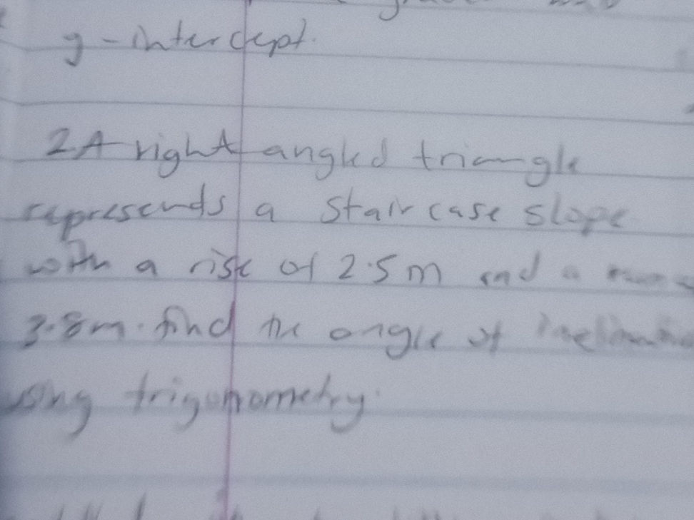 2. A right angled triangle represents a | StudyX