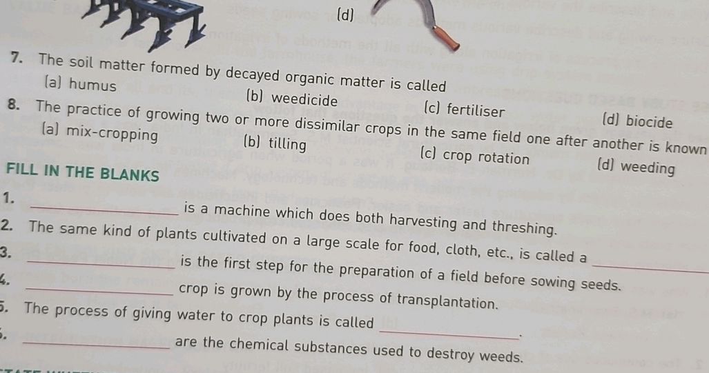 7. The soil matter formed by decayed organic | StudyX