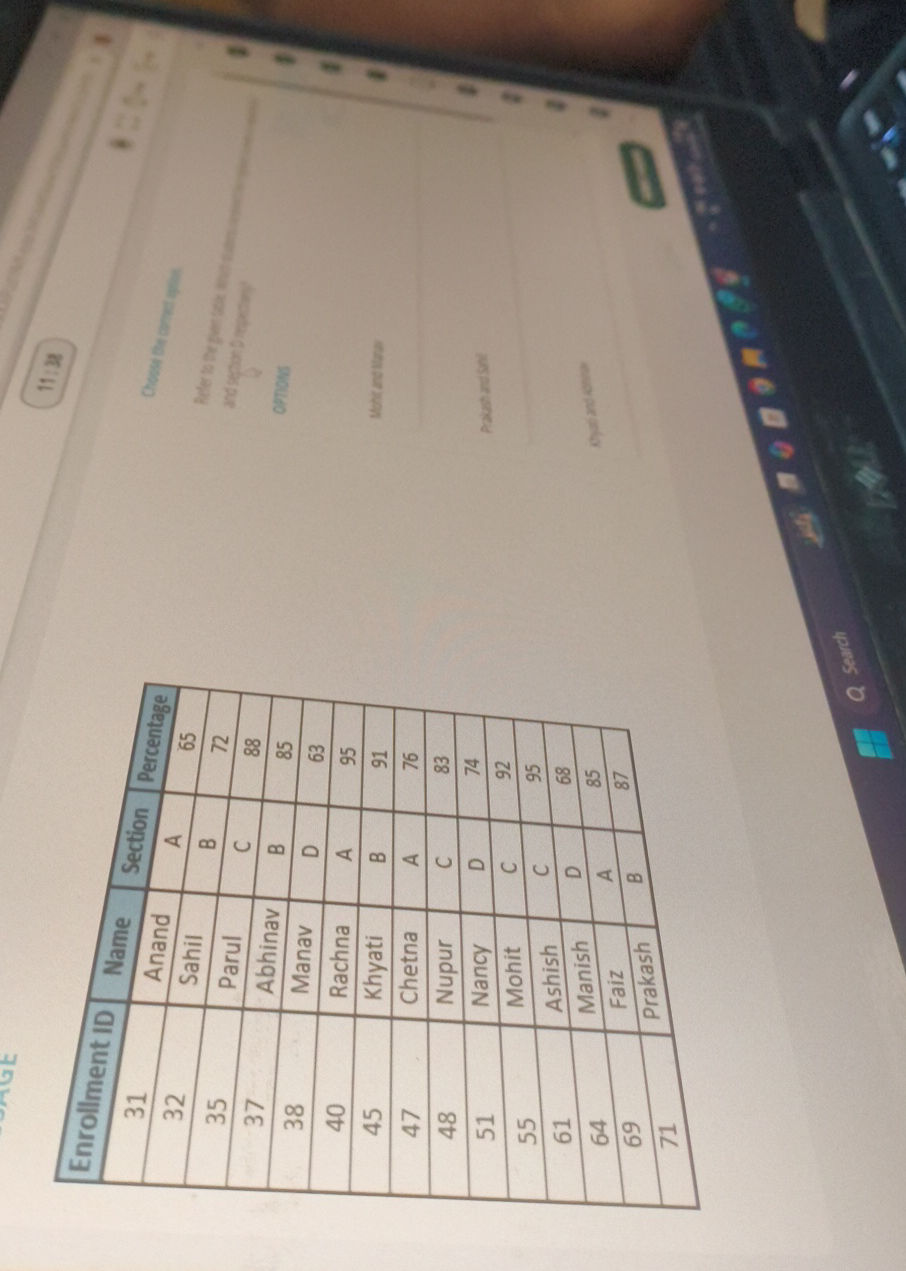 Choose the correct option. Refer to the | StudyX