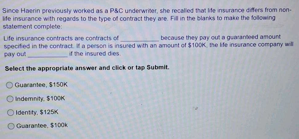 Life insurance contracts are contracts of | StudyX