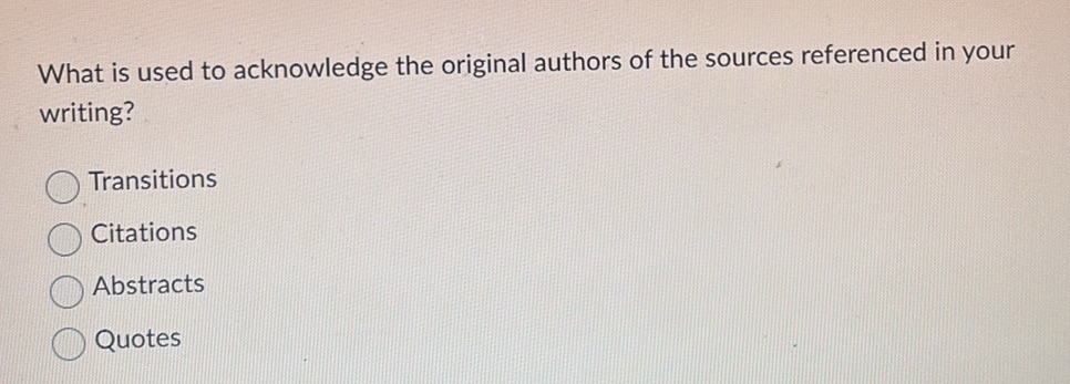 What is used to acknowledge the original | StudyX