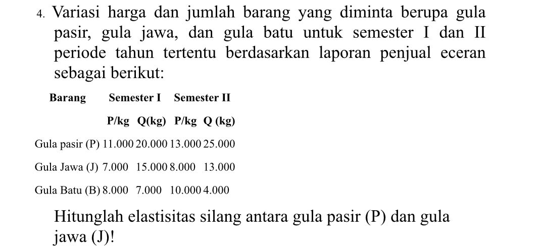 4. Variasi harga dan jumlah barang yang | StudyX
