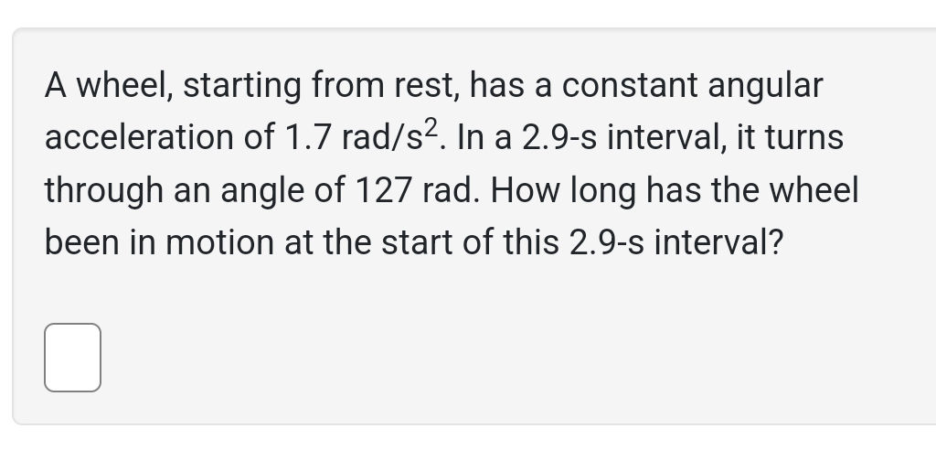 A wheel, starting from rest, has a constant | StudyX