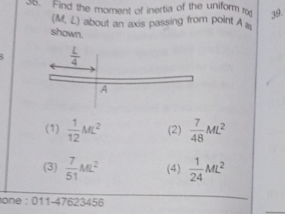 Find the moment of inertia of the uniform | StudyX