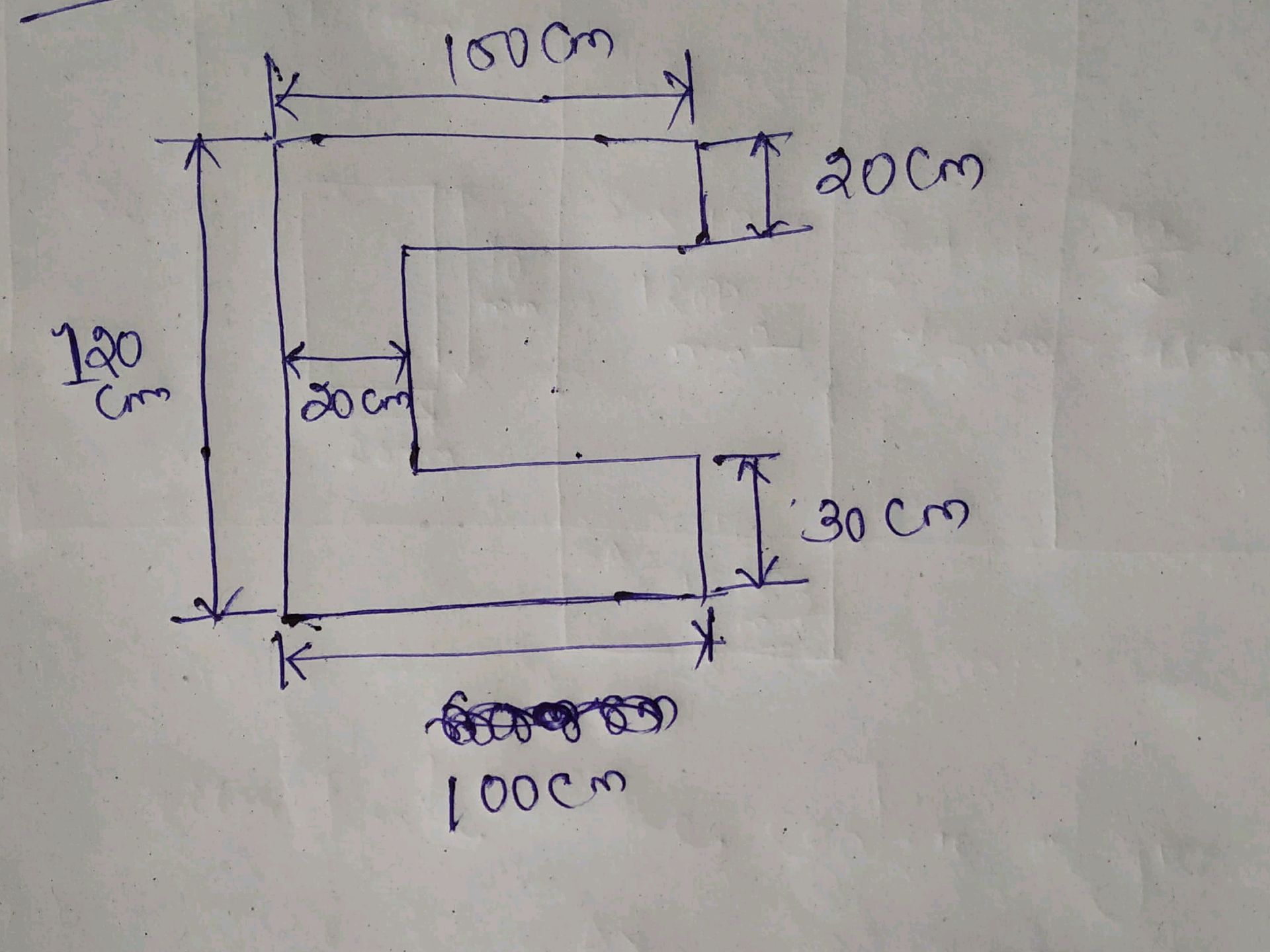 The image shows a shape with the following | StudyX