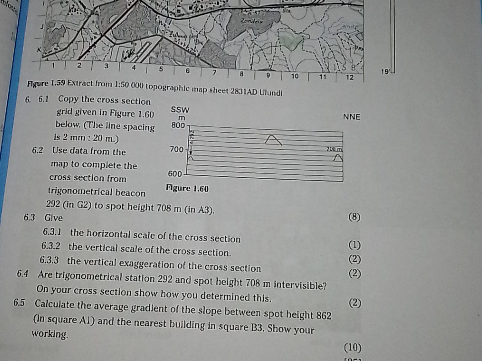 6. 6.1 Copy the cross section grid given in | StudyX