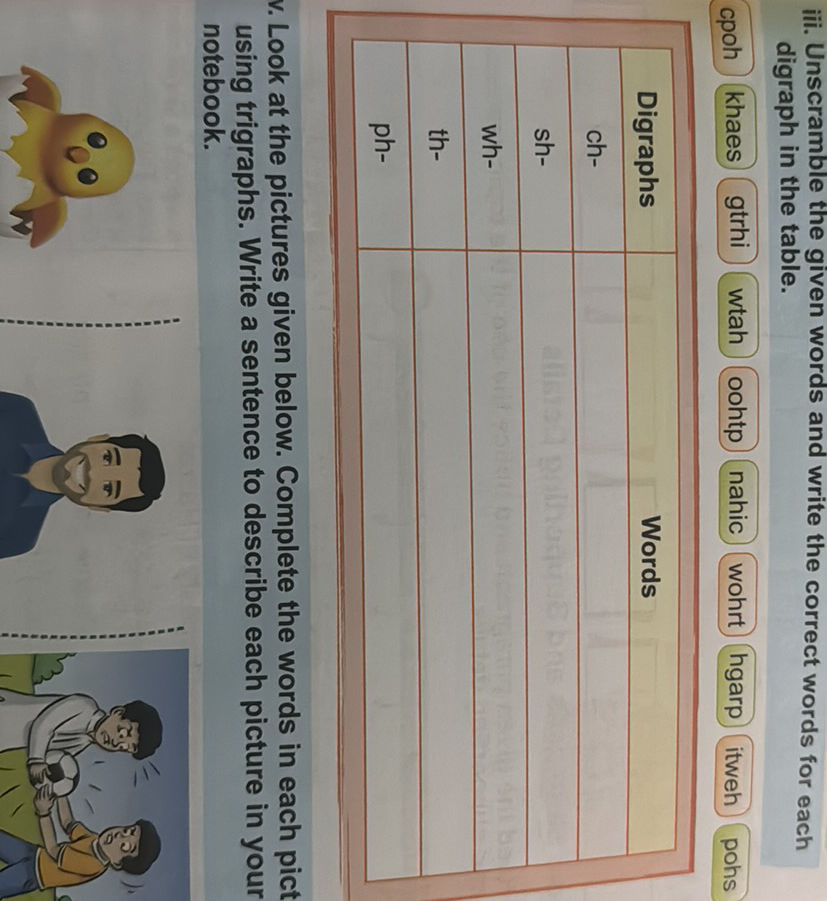 iii. Unscramble the given words and write | StudyX