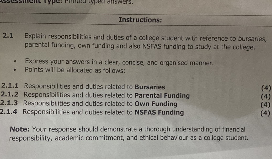 2.1 Explain responsibilities and duties of a | StudyX
