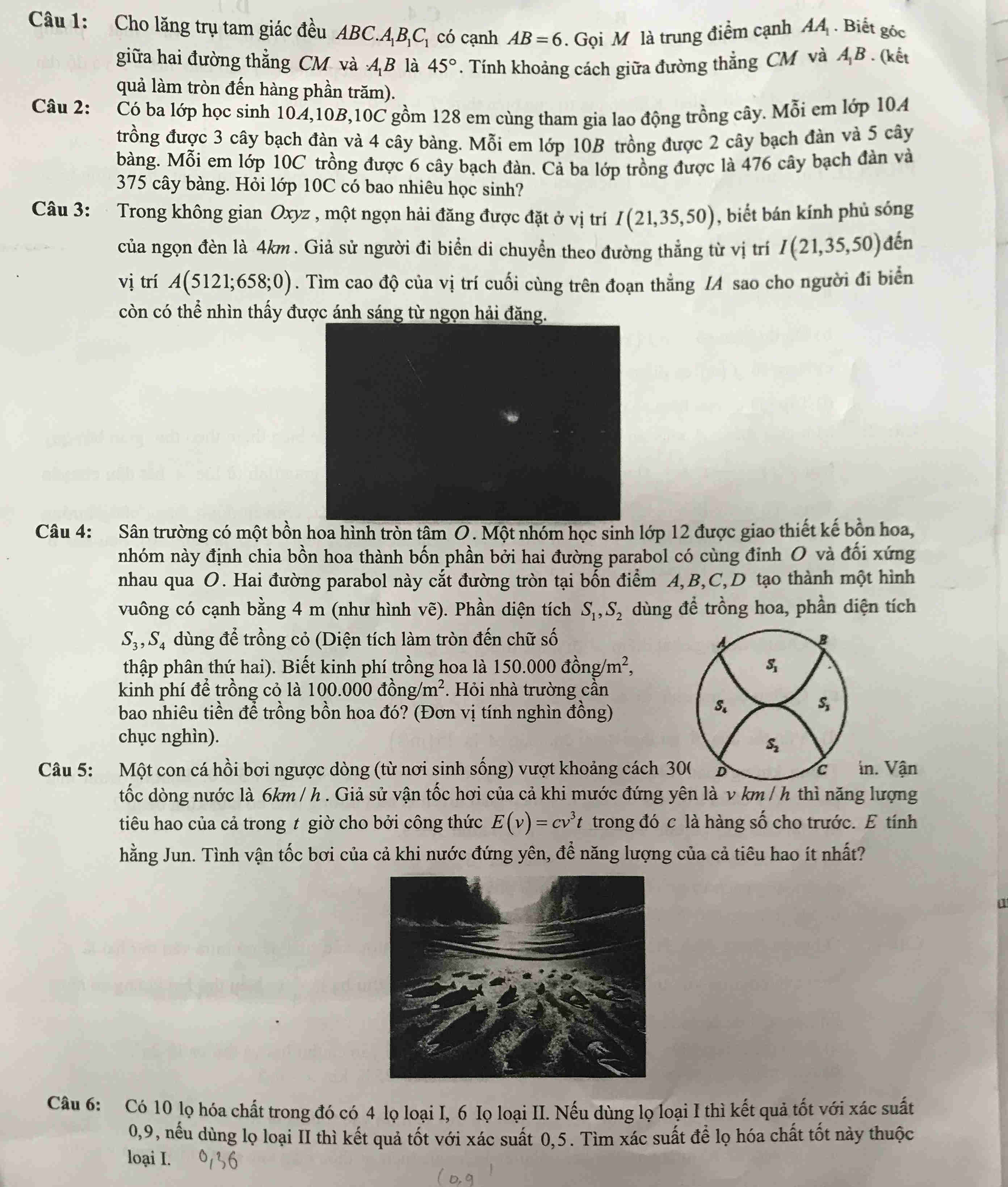 Câu 1: Cho lăng trụ tam giác đều | StudyX