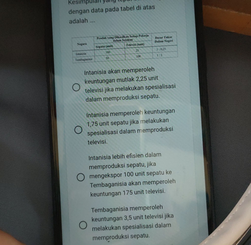 Kesimpulan yang tepat dengan data pada tabel | StudyX