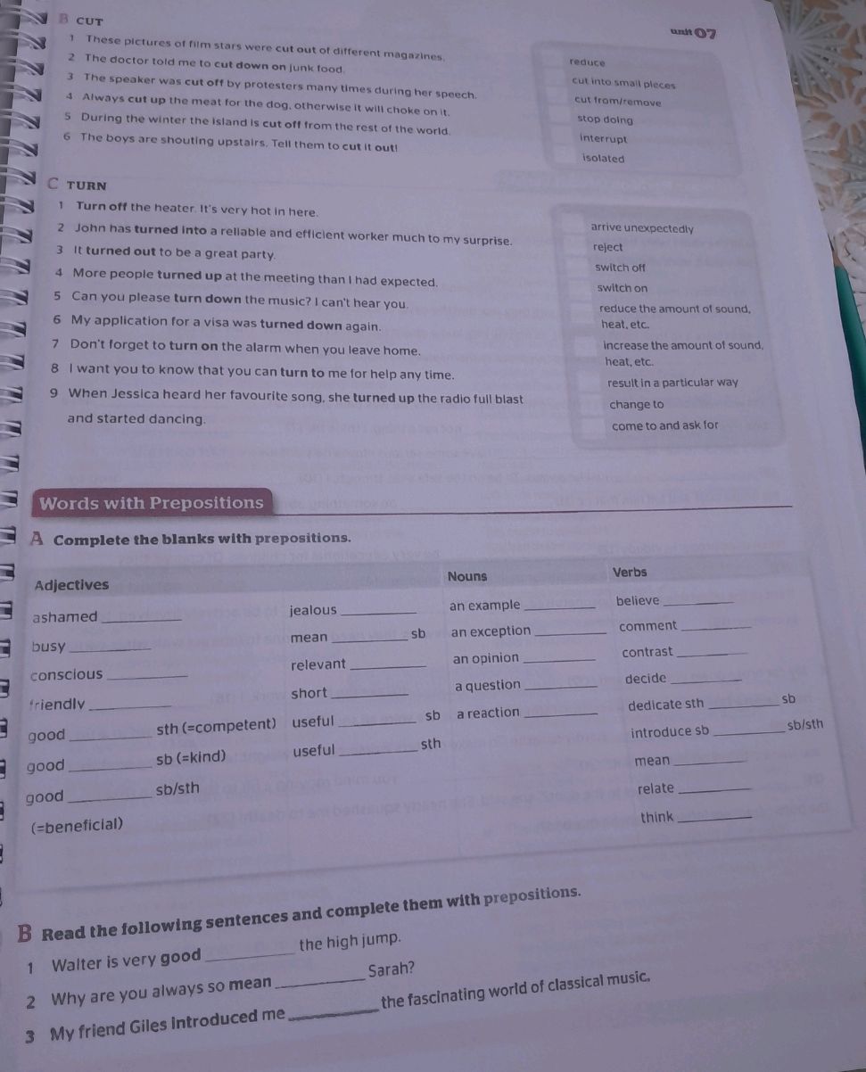 A Complete the blanks with prepositions. | | StudyX