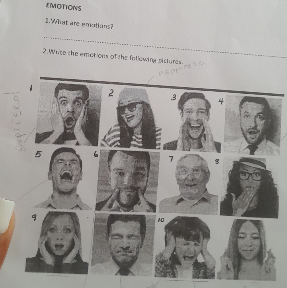 1. What are emotions? 2. Write the emotions | StudyX