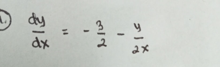 Solving Differential Equation dy/dx = -3/2 - | StudyX