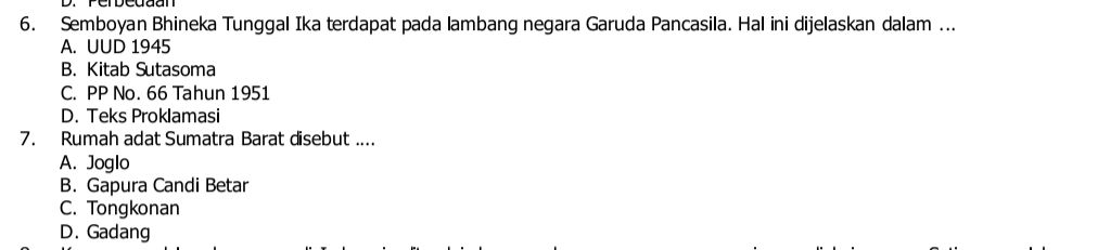 6. Semboyan Bhineka Tunggal Ika terdapat | StudyX