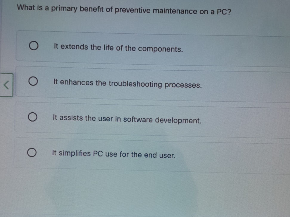 What is a primary benefit of preventive | StudyX
