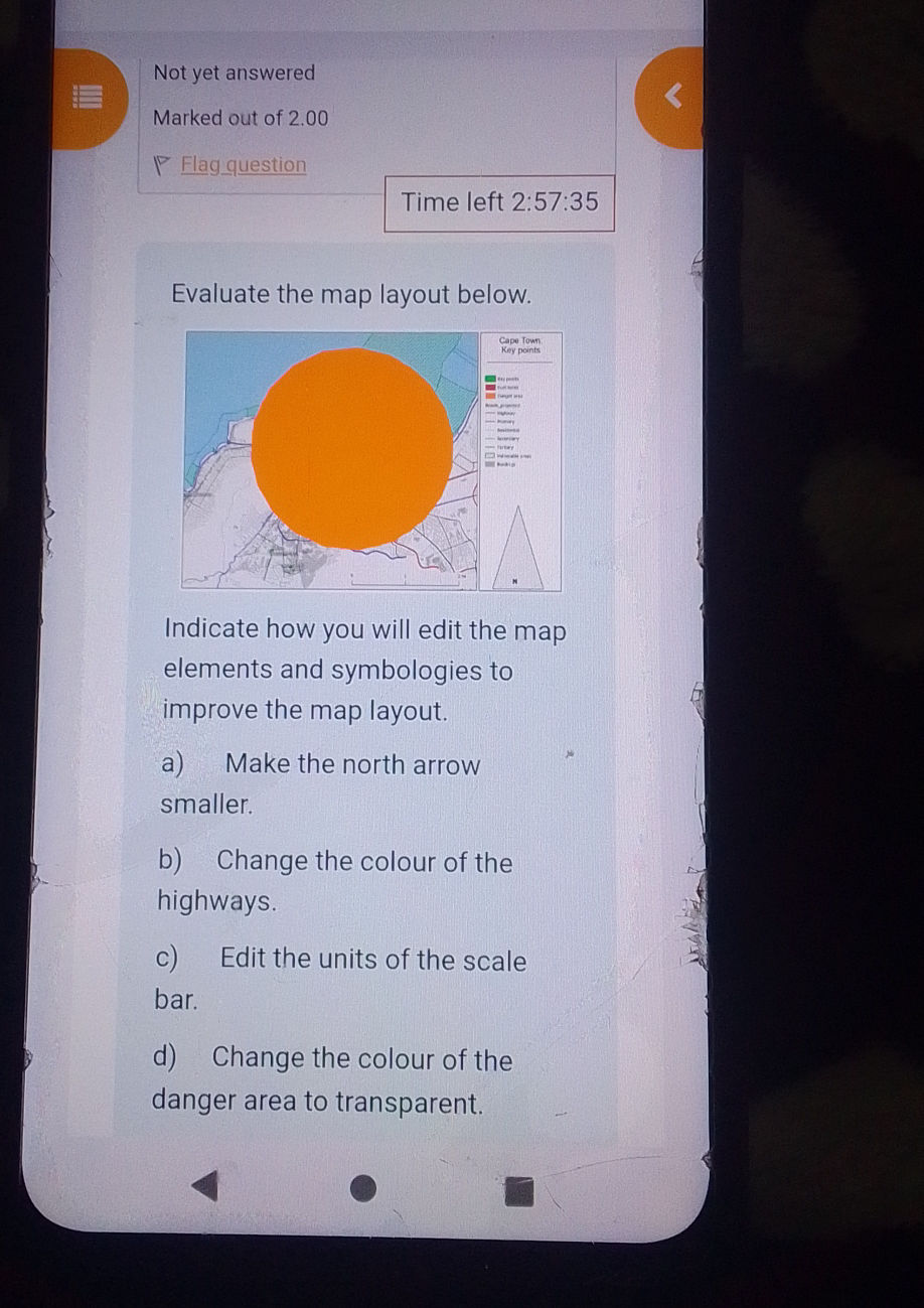 Evaluate the map layout below. Indicate how | StudyX