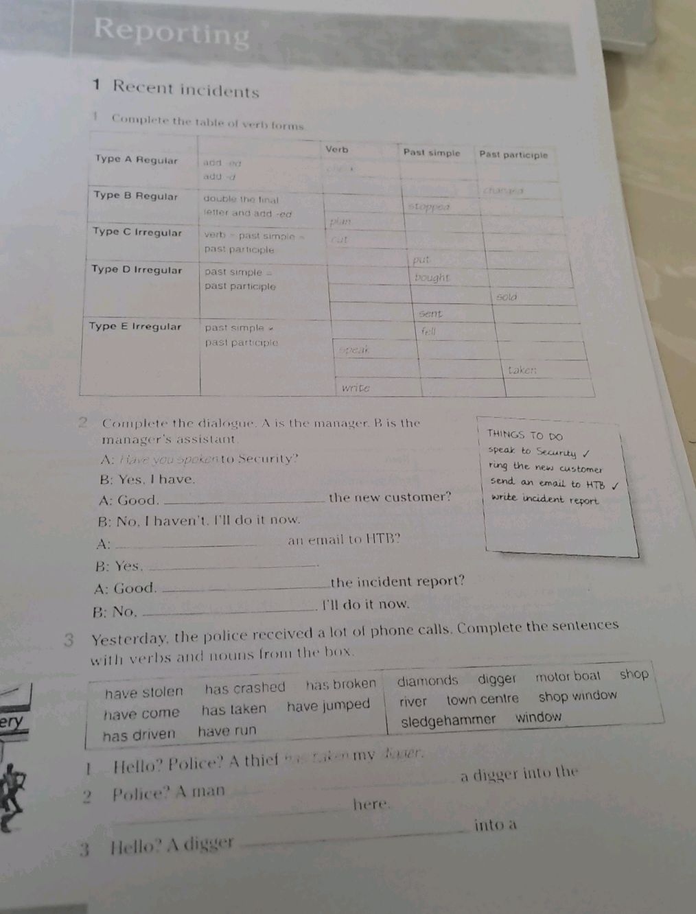 1 Complete the table of verb forms. | Verb | StudyX