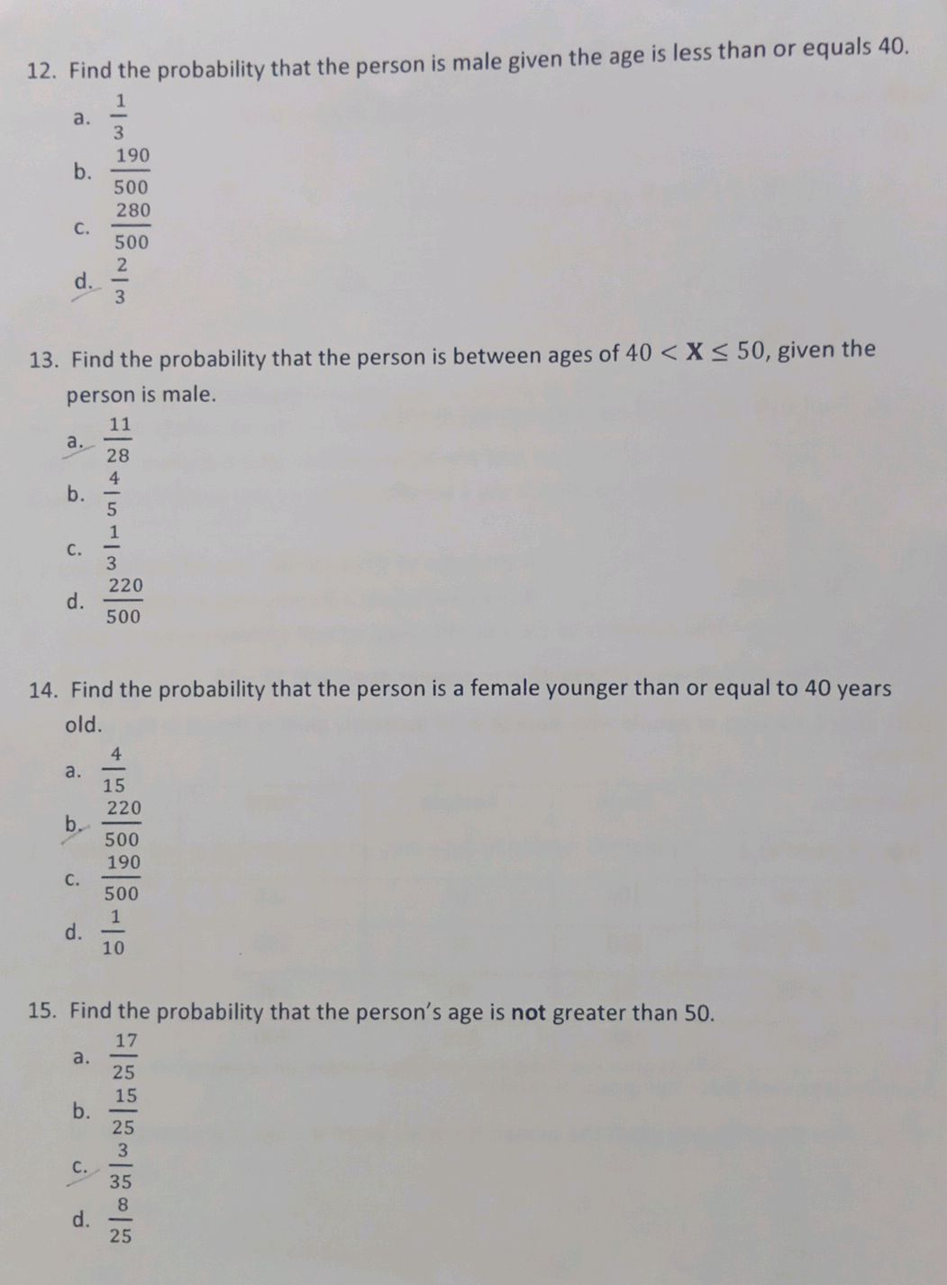 12. Find the probability that the person is | StudyX