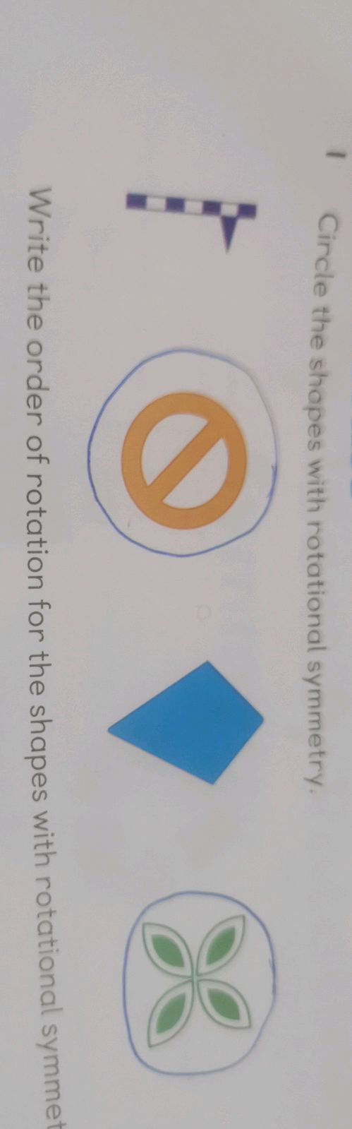 Circle the shapes with rotational symmetry. | StudyX