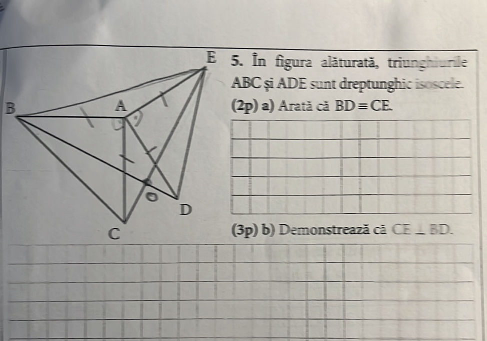 5. În figura alăturată, triunghiurile ABC și | StudyX