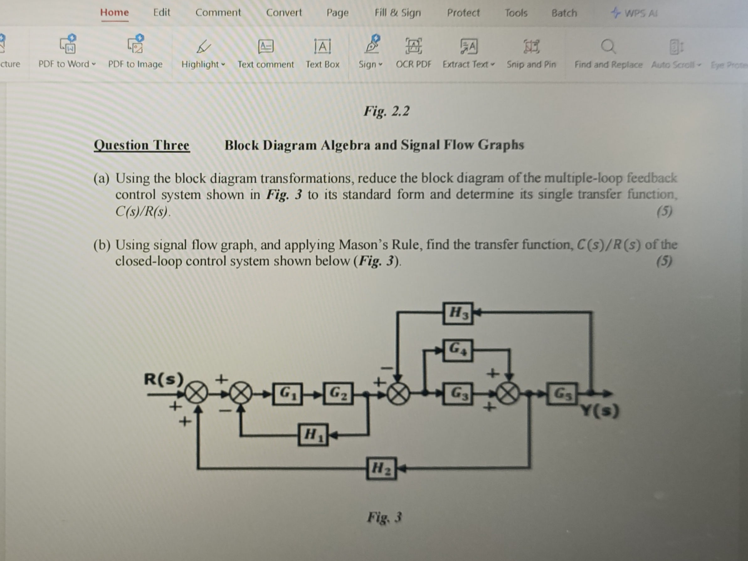 (a) Using the block diagram transformations, | StudyX