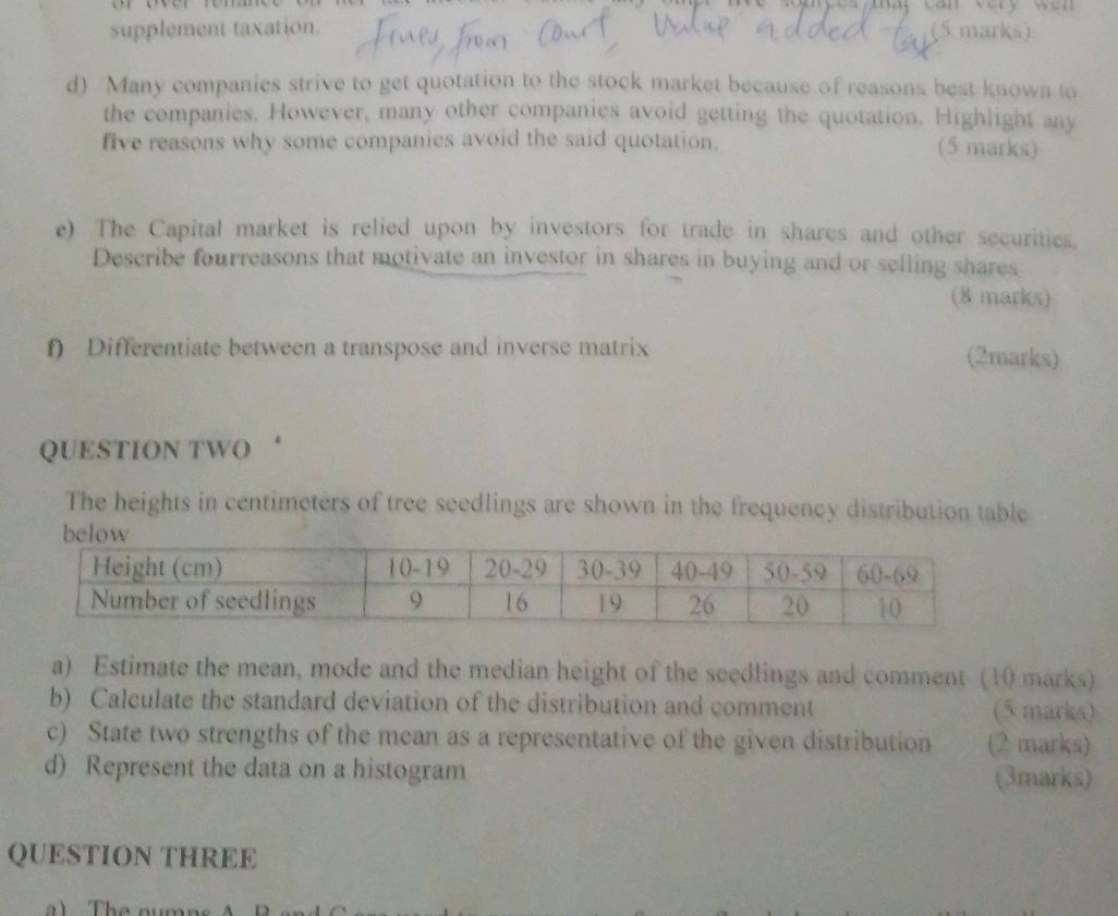 f) Differentiate between a transpose and | StudyX