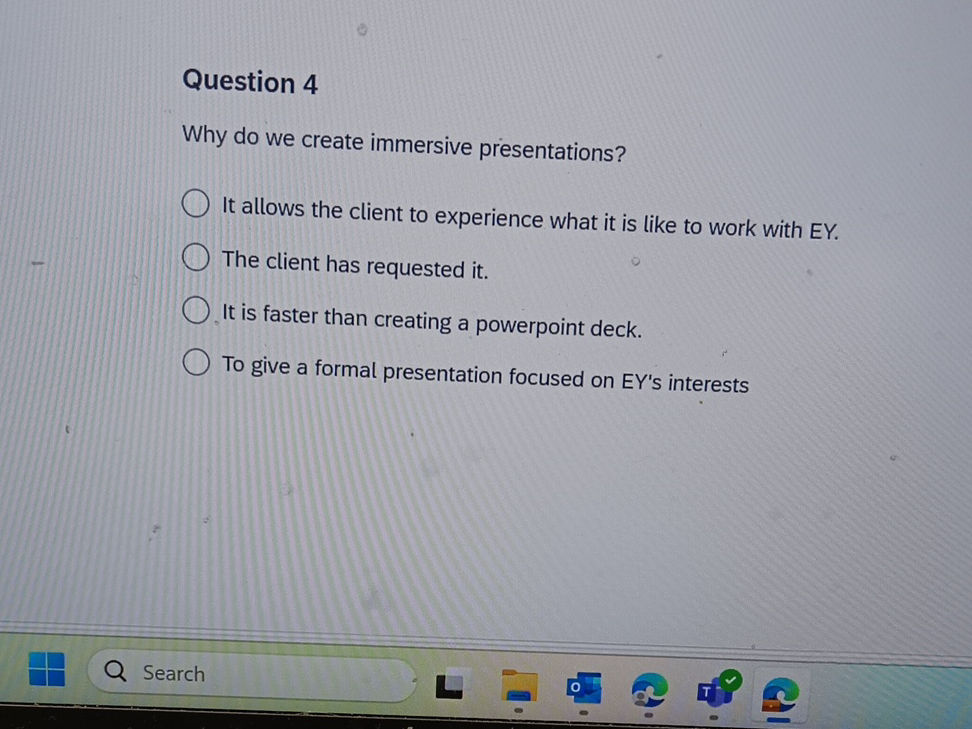 Question 4 Why do we create immersive | StudyX