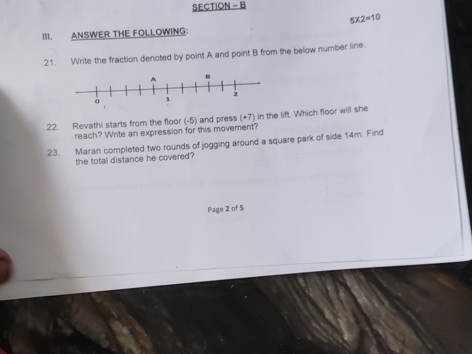 21. Write the fraction denoted by point A | StudyX