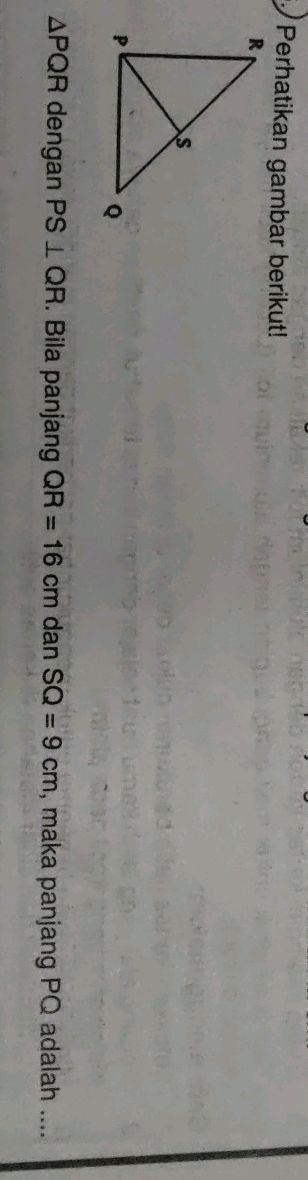 Perhatikan gambar berikut! $ PQR$ dengan | StudyX