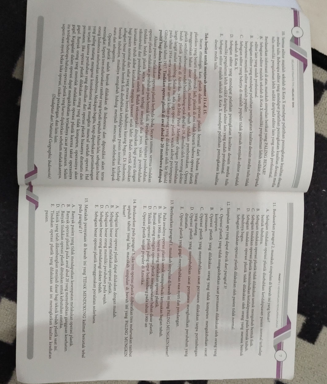 10. Berdasarkan informasi di atas, manakah | StudyX