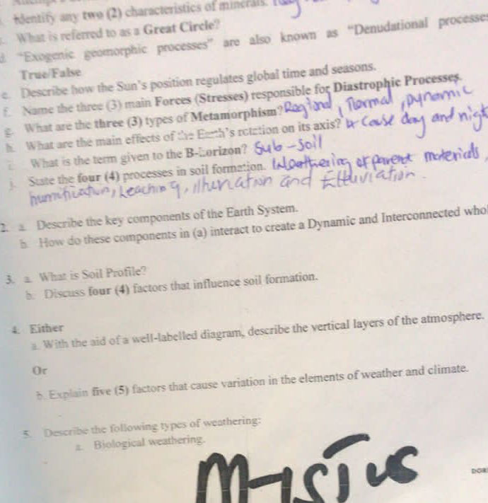 Identify any two (2) characteristics of | StudyX