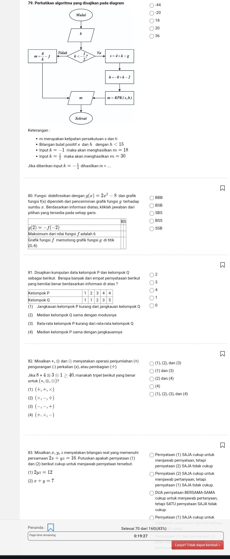 79. Perhatikan algoritma yang disajikan pada | StudyX